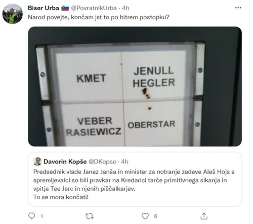 Jenull policiji prijavil tvit Purgarja