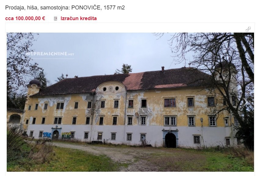 Dotrajan grad prodajajo za 100.000 evrov: zanimanja veliko, a kupci ...