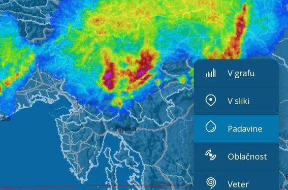 Radarska slika padavin: kje jo lahko spremljate?