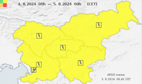 Arso prižgal rumeno opozorilo: bodite pozorni na nevihtne oblake
