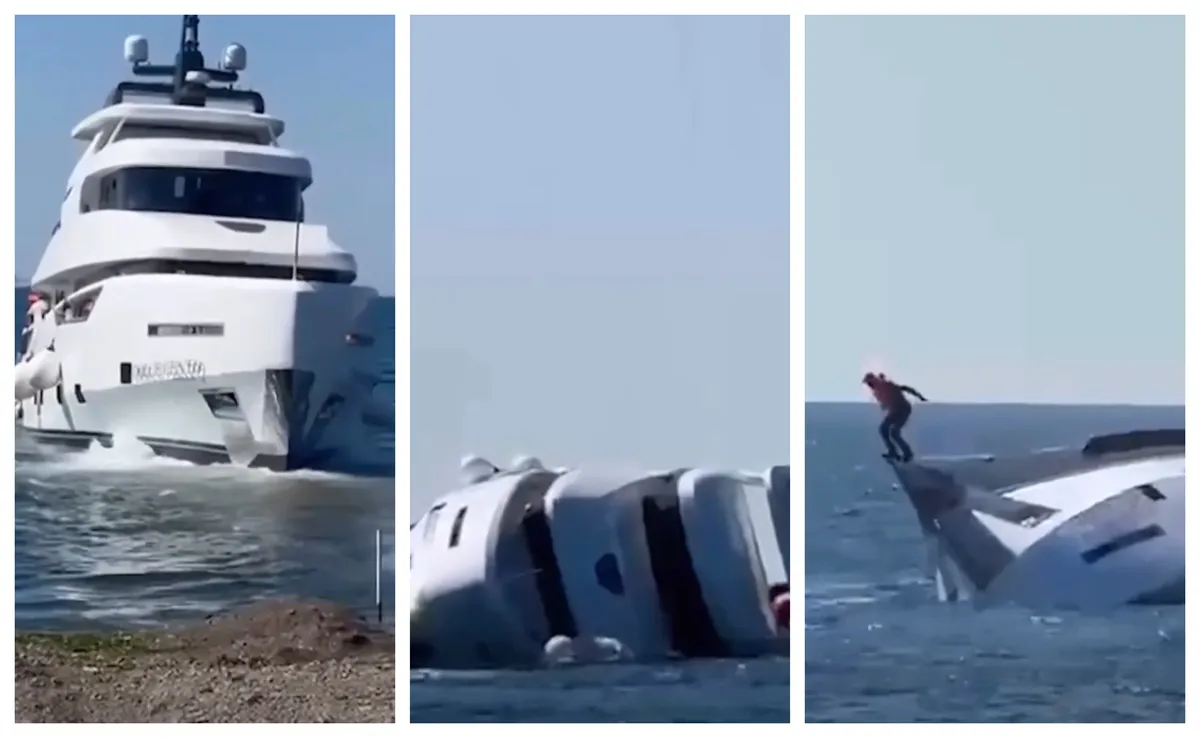 Kamera ujela trenutek, ko se je takoj po splovitvi potopila luksuzna jahta