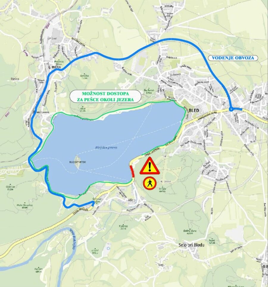 Sprehod okoli Blejskega jezera okrnjen: del poti je zaprt - N1